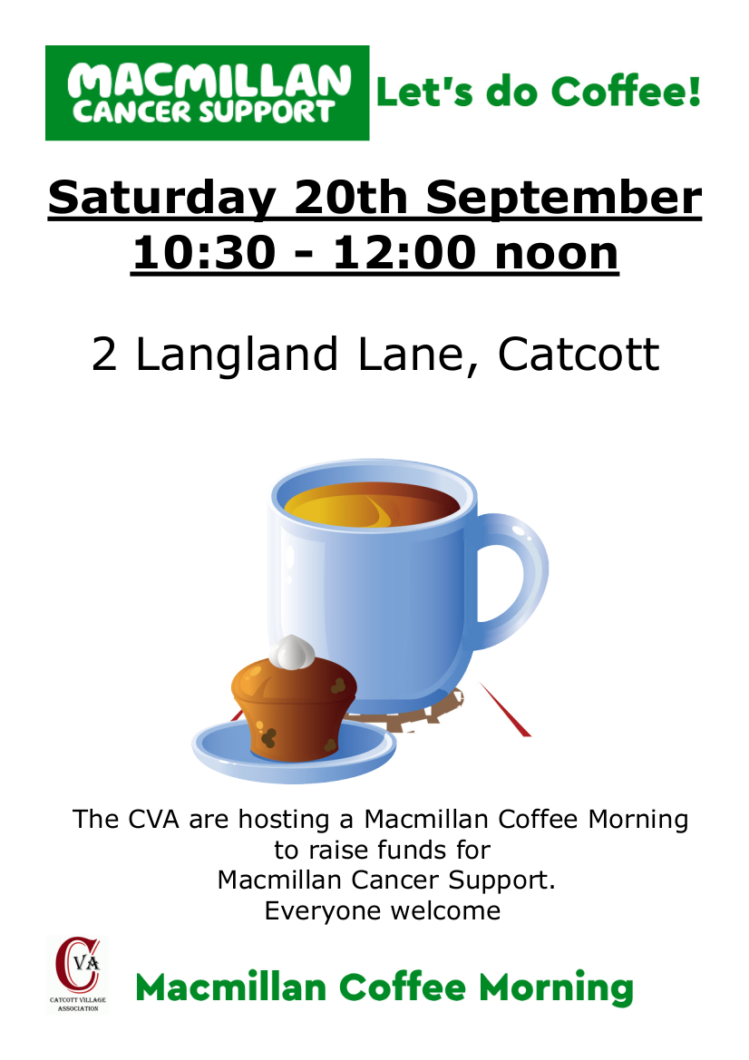 MacMillan Coffee Morning - Catcott Village Association